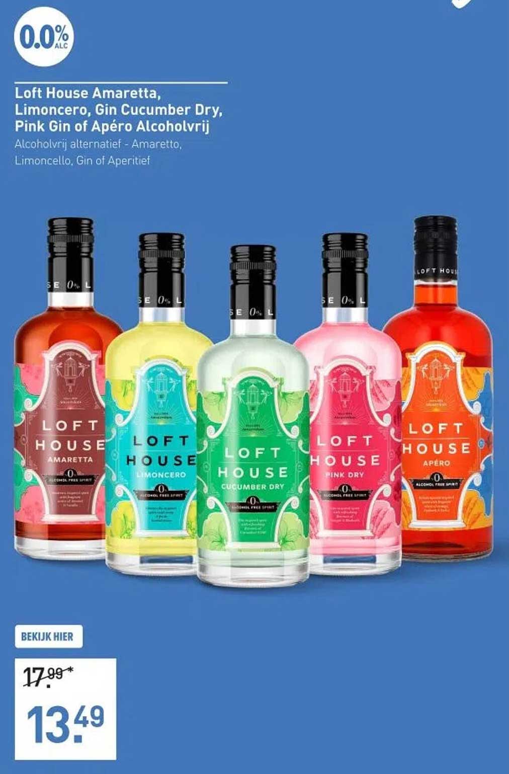 Loft House Amaretto, Limoncero, Gin Cucumber Dry, Pink Gin Of Apéro ...