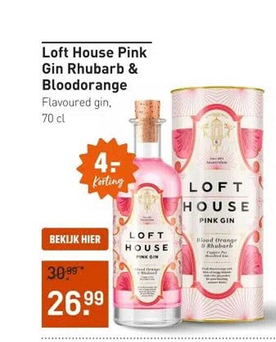 Loft House Pink Gin Rhubarb & Bloodorange Aanbieding bij Gall & Gall ...