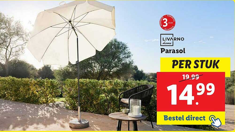 Livarno Home Parasol Aanbieding bij Lidl - FolderFeest.nl