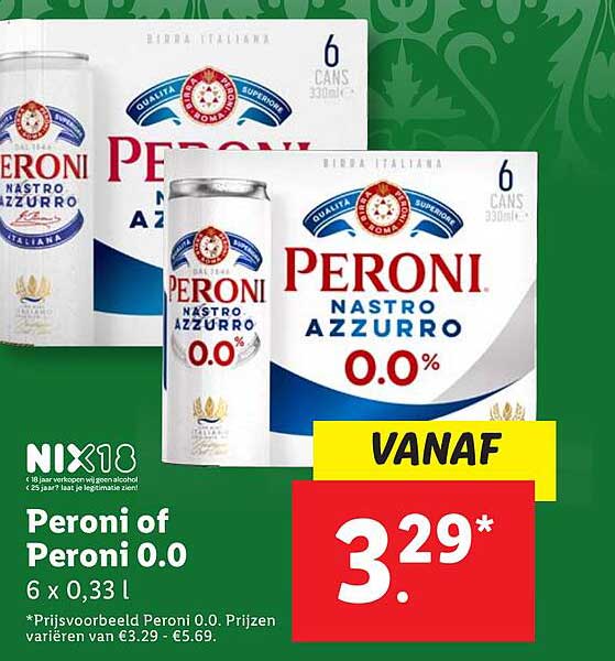 Peroni Of Peroni 0.0 Aanbieding bij Lidl - FolderFeest.nl