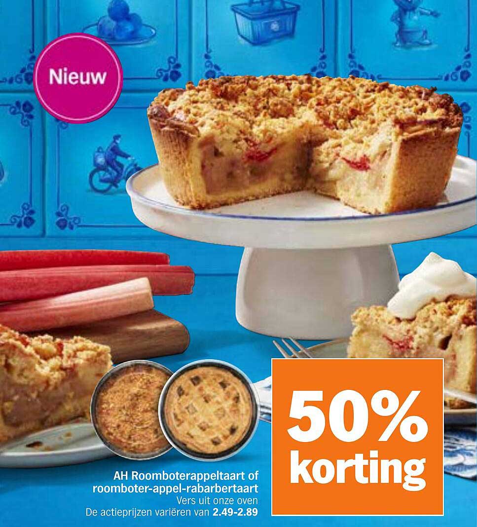 Ah Roomboterappeltaart Of Roomboter-Appel-Rabarbertaart 50% Korting ...