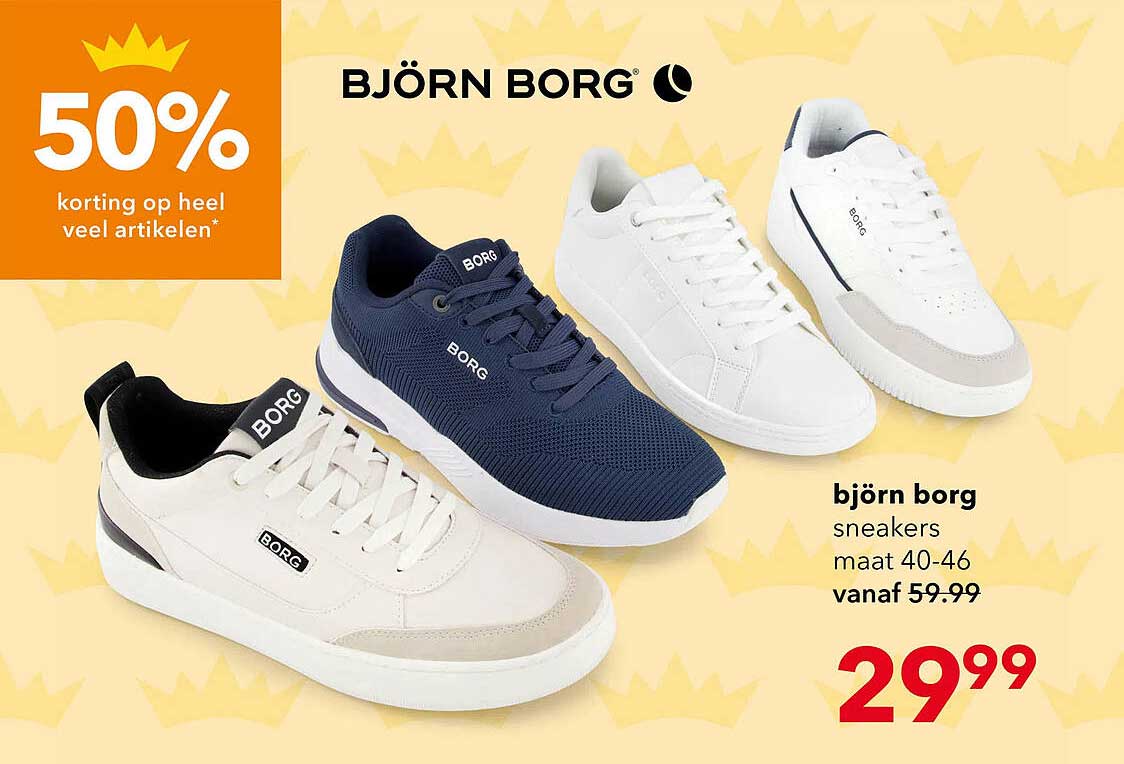 Björn Borg Sneakers Maat 40-46 Aanbieding bij Scapino - FolderFeest.nl