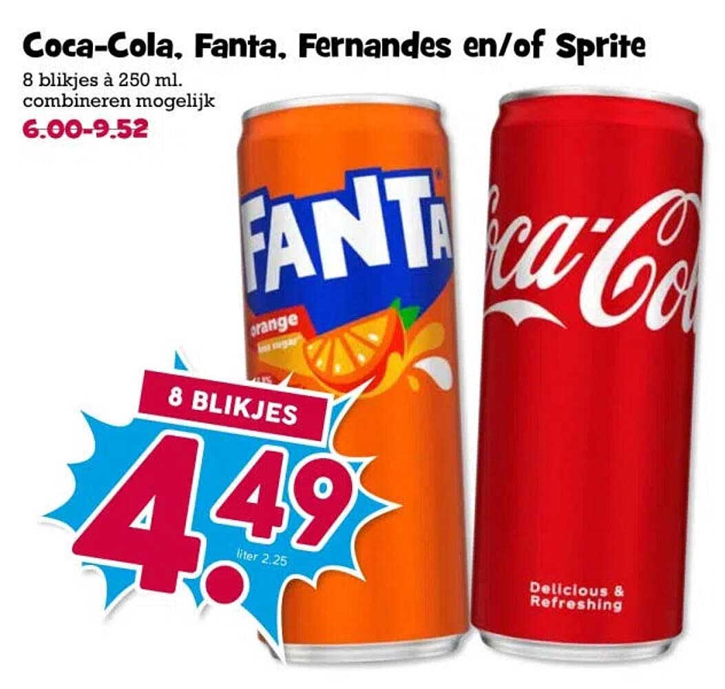 Coca-Cola, Fanta Of Sprite Tray 24 Blikjes 330 Ml Aanbieding bij Makro ...