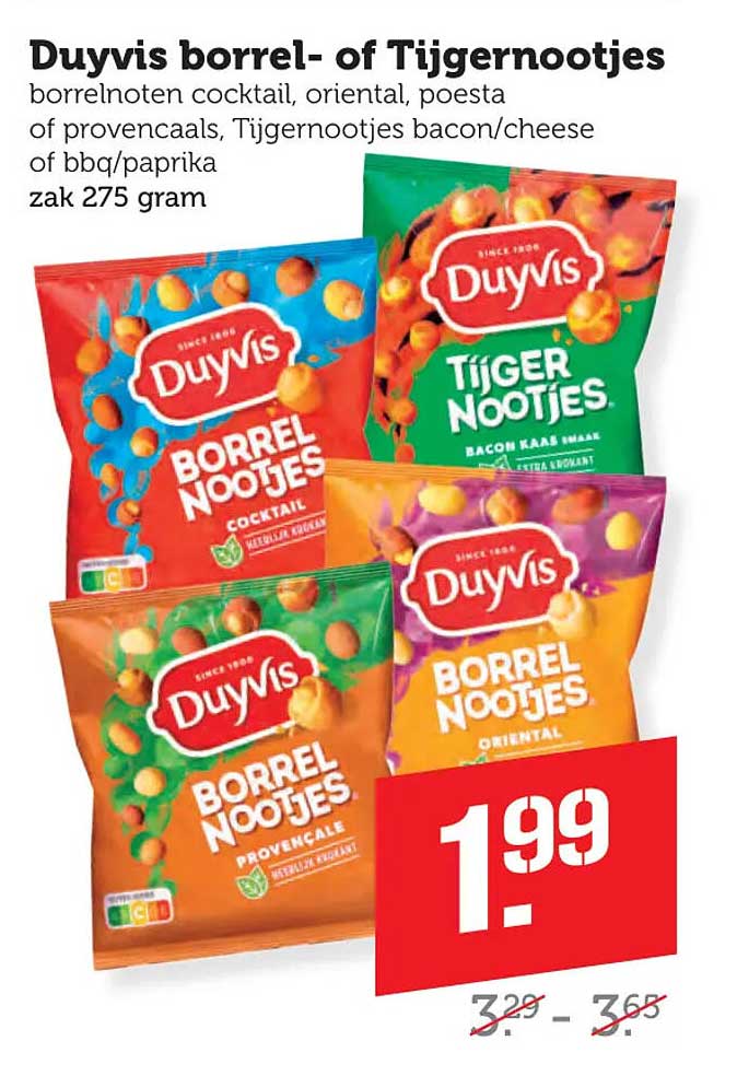 Duyvis Borrel- Of Tijgernootjes Aanbieding bij Coop - FolderFeest.nl
