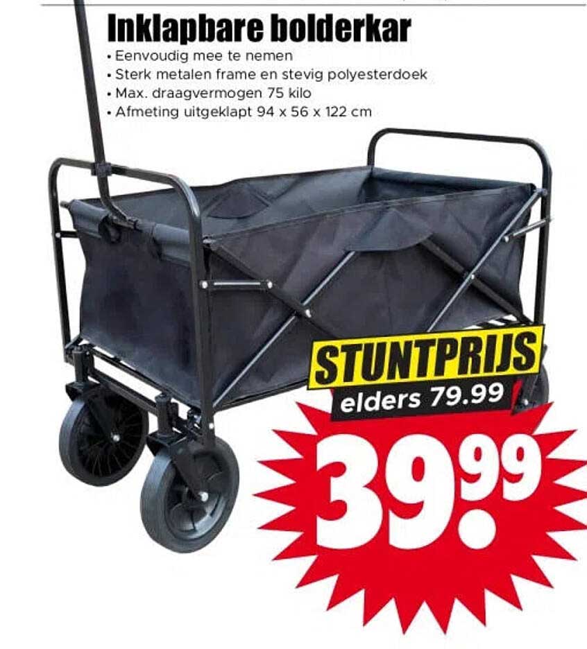 Inklapbare Bolderkar Aanbieding bij Dirk - FolderFeest.nl