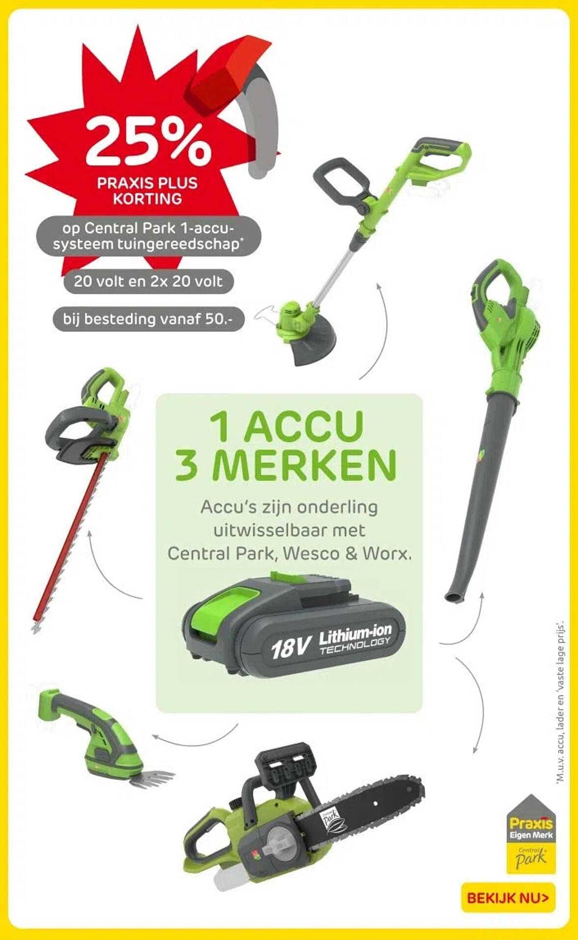 25% Prazis Plus Korting Op Central Park 1-Accu-Systeem Tuingereedschap ...