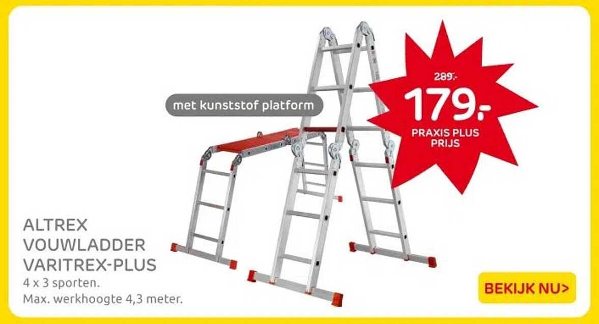 Altrex Vouwladder Varitrex-Plus Aanbieding bij Praxis - FolderFeest.nl