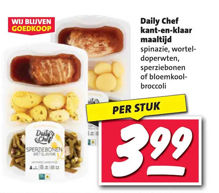 Daily Chef Kant-En-Klaar Maaltijd Spinazie, Wortel-Doperwten ...