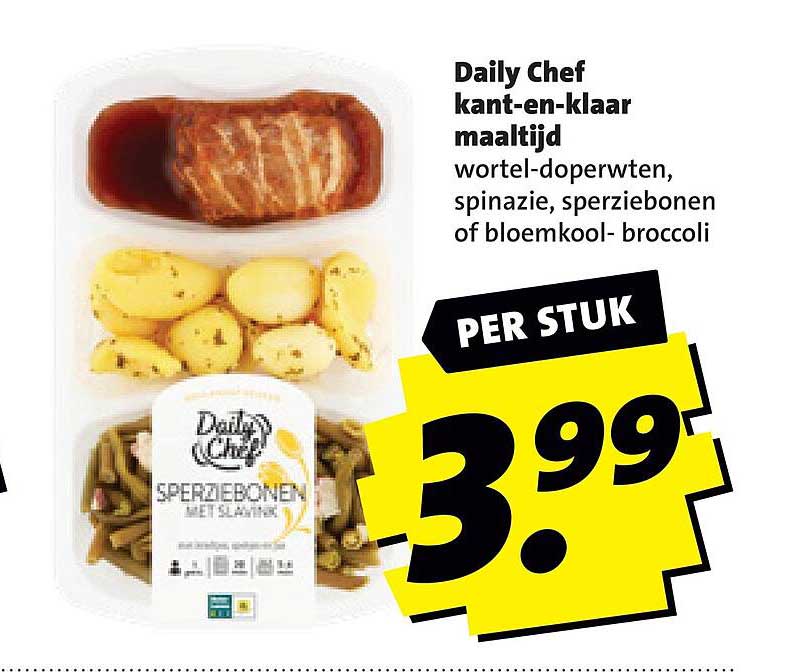 Daily Chef Kant-En-Klaar Maaltijd Spinazie, Wortel-Doperwten ...