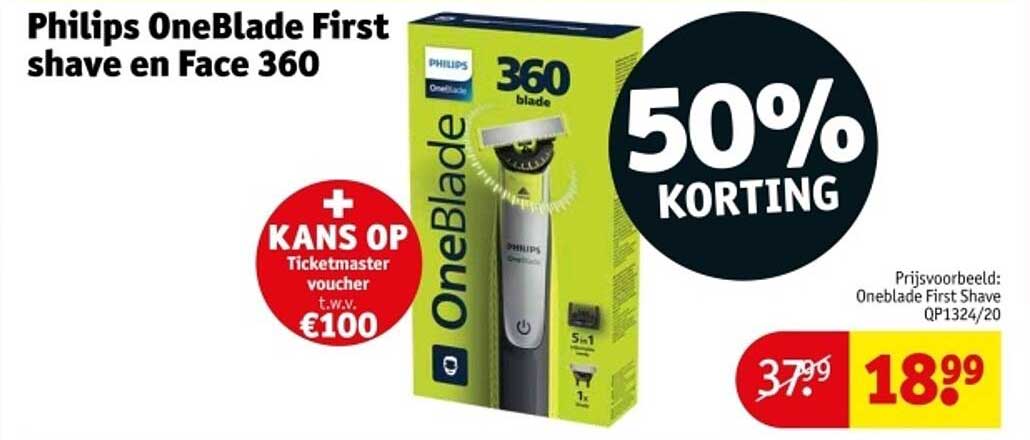 Philips Oneblade Face En First Shave Apparaat Aanbieding bij Kruidvat ...