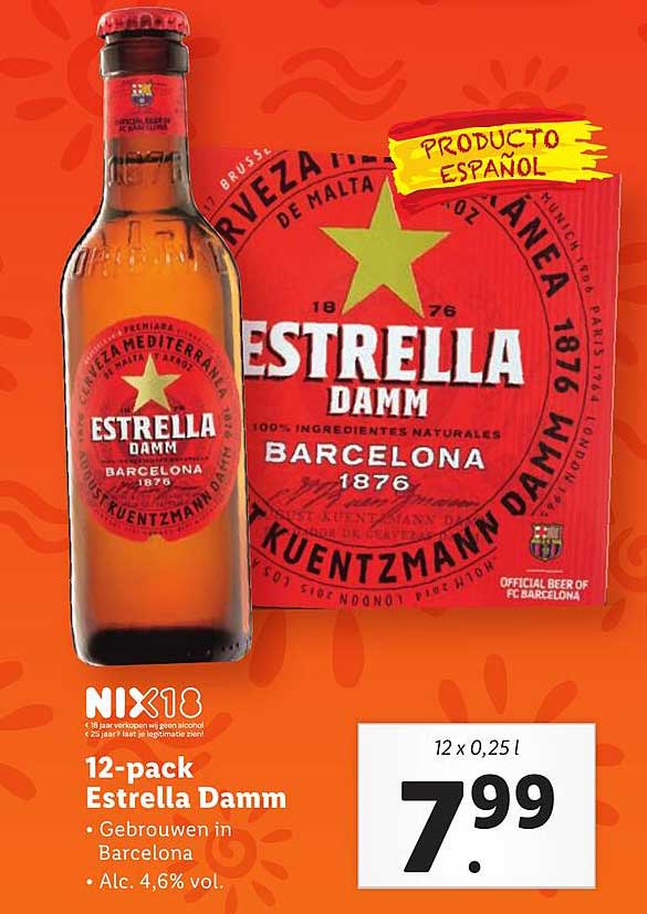 12-Pack Estrella Damm aanbieding bij Lidl