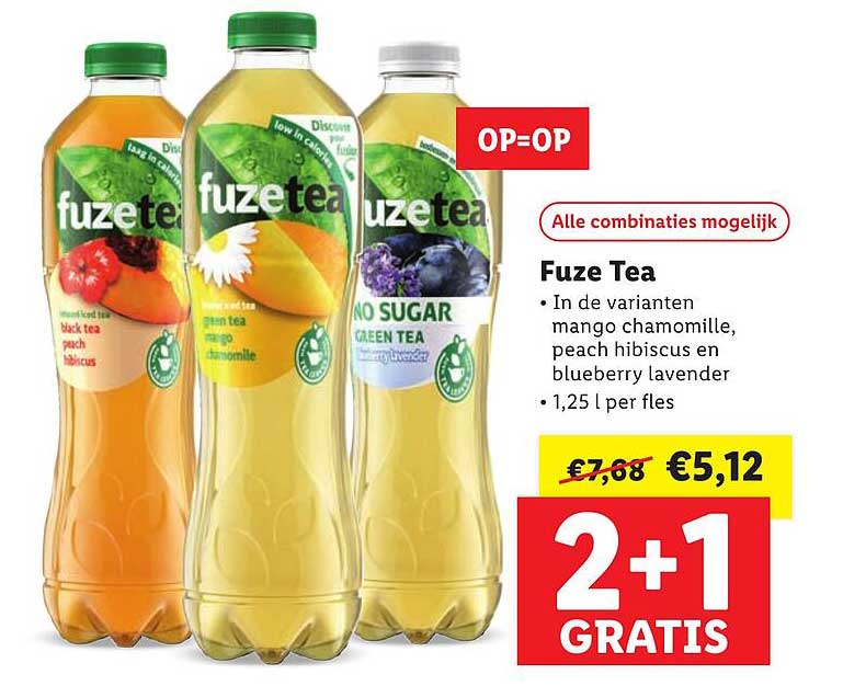 Fuze Tea 2+1 Gratis Aanbieding bij Lidl - FolderFeest.nl