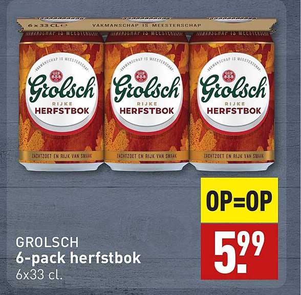 Grolsch 6-Pack Herfstbok Aanbieding bij ALDI - FolderFeest.nl