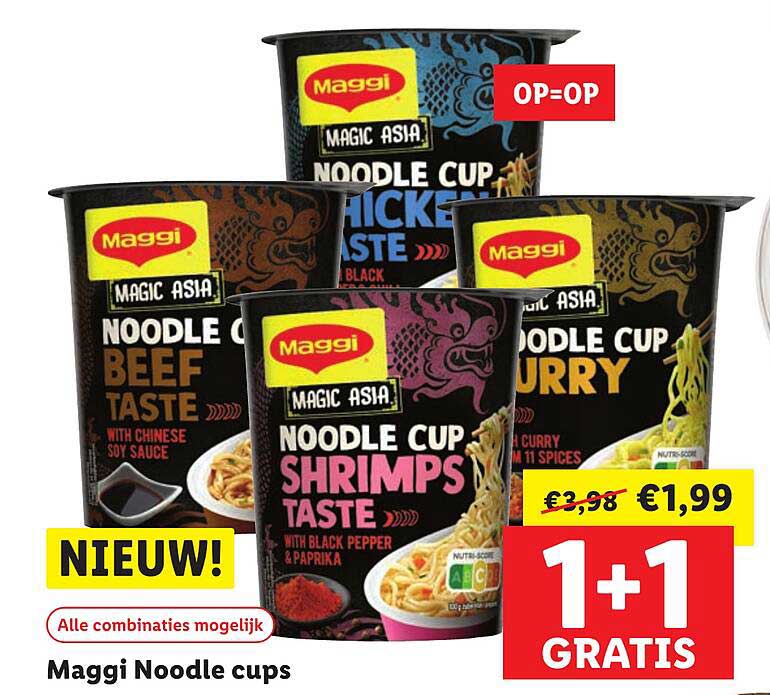 Maggi Noodle Cups aanbieding bij Lidl