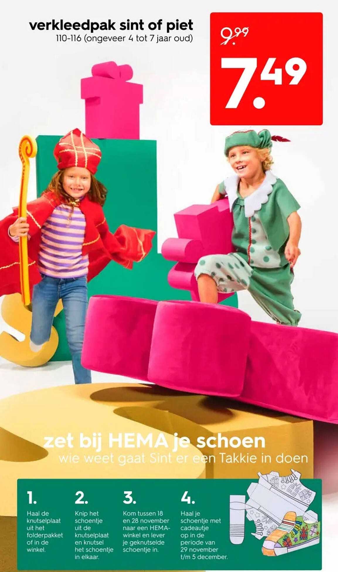 Verkleedpak Sint Of Piet Aanbieding bij HEMA - FolderFeest.nl