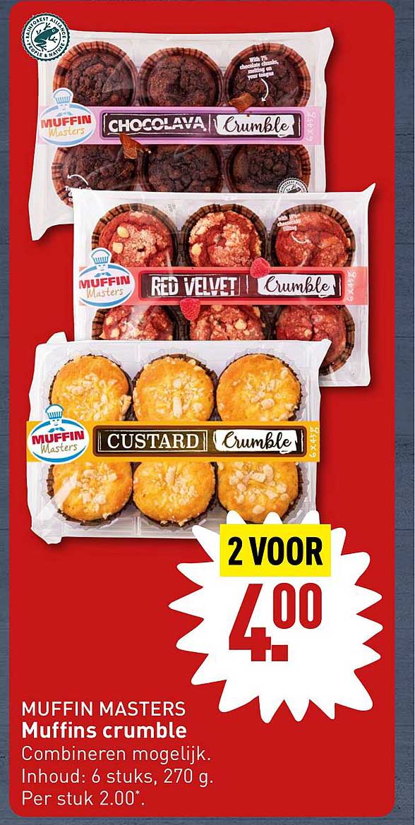 Muffin Masters Muffins Crumble aanbieding bij ALDI