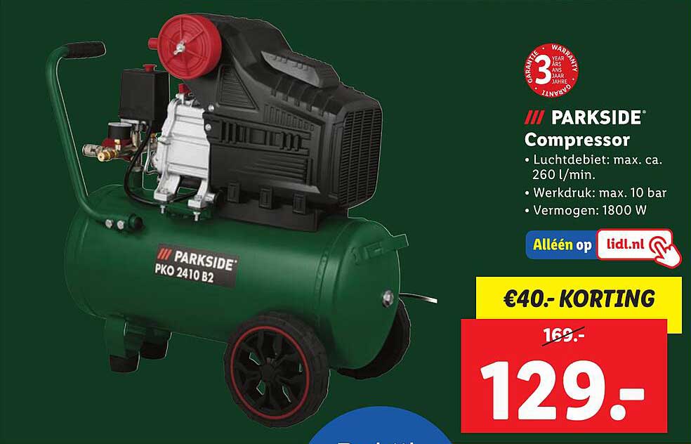 Parkside Pko 2410 B2 Compressor aanbieding bij Lidl