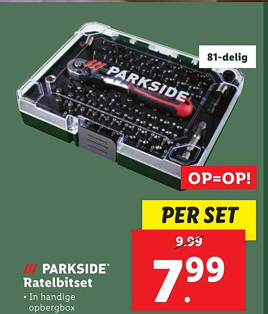 Parkside Rateltbitset aanbieding bij Lidl