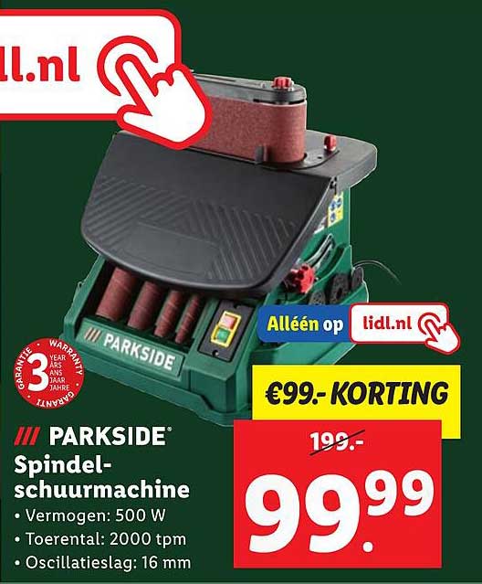 Parkside Spindelschuurmachine Aanbieding bij Lidl - FolderFeest.nl