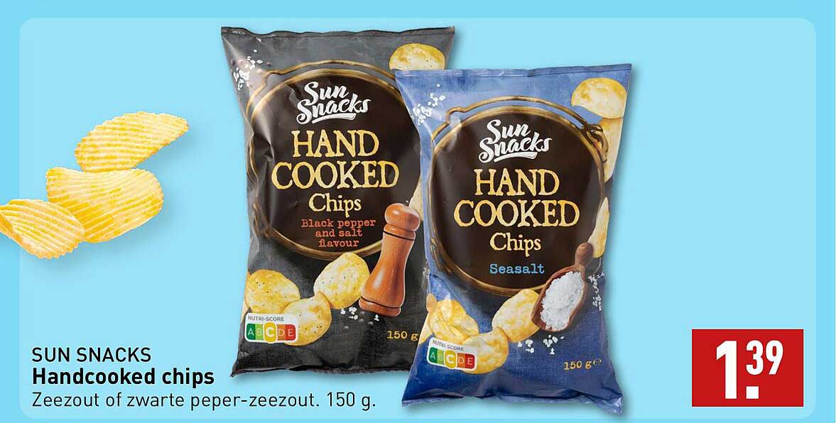 Sun Snacks Handcooked Chips aanbieding bij ALDI