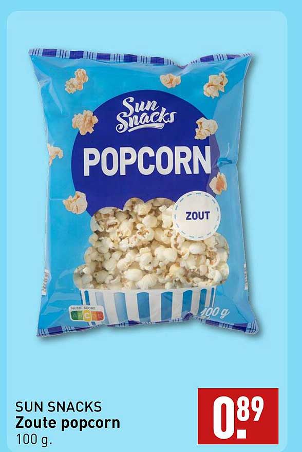 Sun Snacks Zoute Popcorn aanbieding bij ALDI