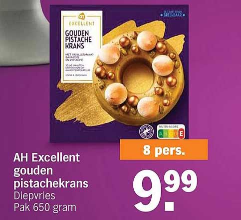 Ah Excellent Gouden Pistachekrans Aanbieding bij Albert Heijn ...