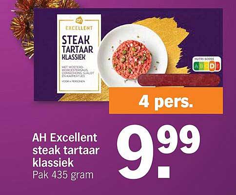 Ah Excellent Steak Tartaar Klassiek Aanbieding bij Albert Heijn ...
