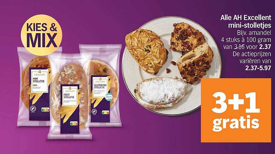 Alle Ah Excellent Mini-Stoletjes Aanbieding bij Albert Heijn ...