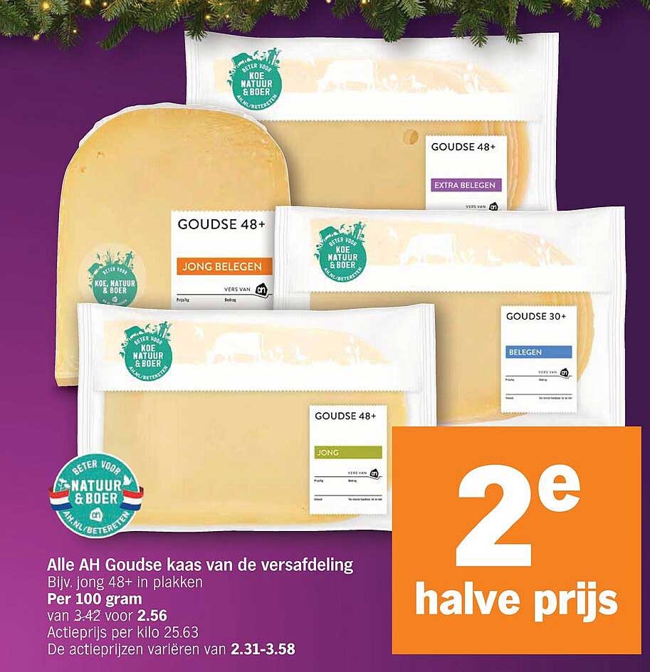 Alle Ah Goudse Kaas Van De Versafdeling Per 100 Gram Aanbieding bij ...