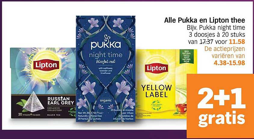 Alle Pukka En Lipton Thee Bijv. Pukka Night Time 3 Doosjes À 20 Stuks ...