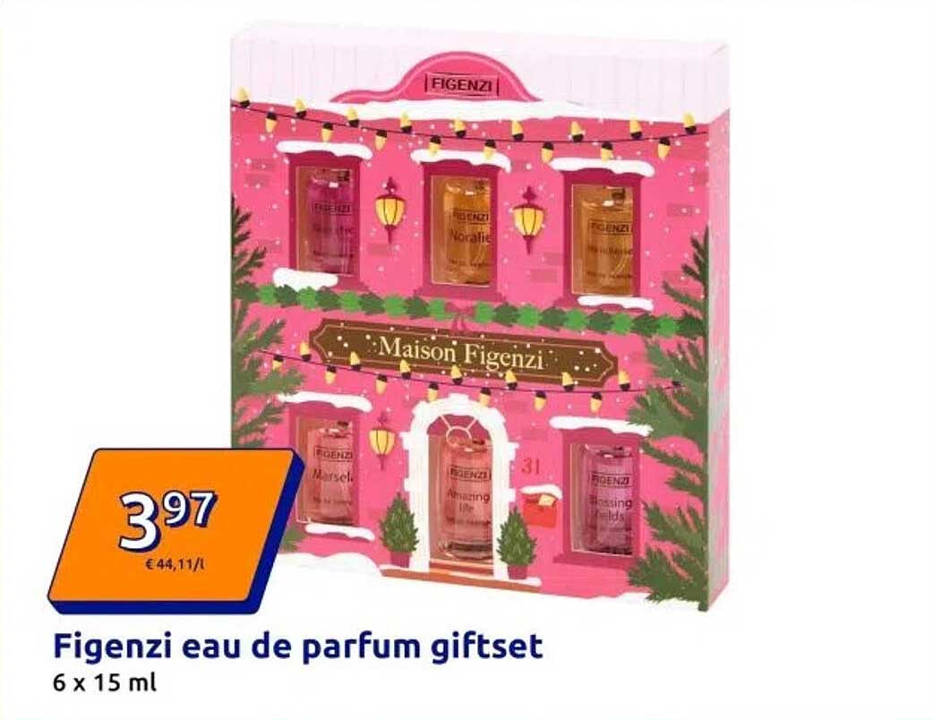 Figenzi Eau De Parfum Giftset Aanbieding bij Action - FolderFeest.nl