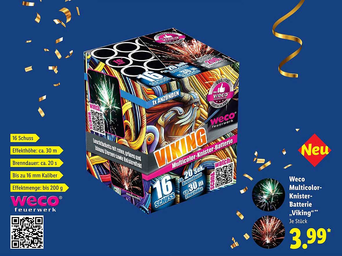Weco Multicolor-Knister-Batterie „Viking“ Aanbieding bij Lidl ...