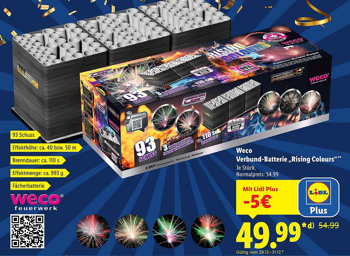 Weco Verbund-Batterie „Rising Colours“ Aanbieding bij Lidl - FolderFeest.nl