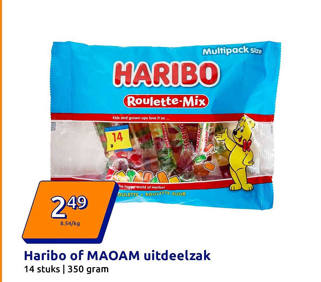 Haribo Of Maoam Uitdeelzak Aanbieding bij Action - FolderFeest.nl