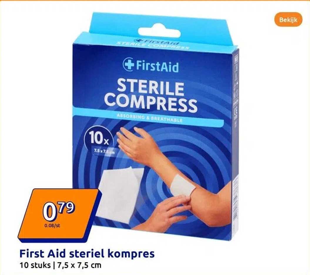 First Aid Steriel Kompres Aanbieding bij Action - FolderFeest.nl