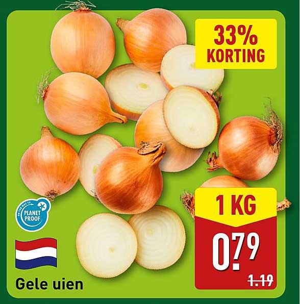 Gele Uien 1 Kg aanbieding bij ALDI
