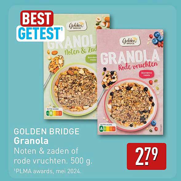 Golden Bridge Granola Noten & Zaden Of Rode Vruchten. 500 G. Aanbieding ...