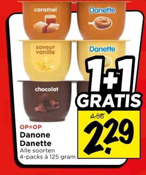 Danone Danette Alle Soorten 4-Packs À 125 Gram Aanbieding bij Vomar ...