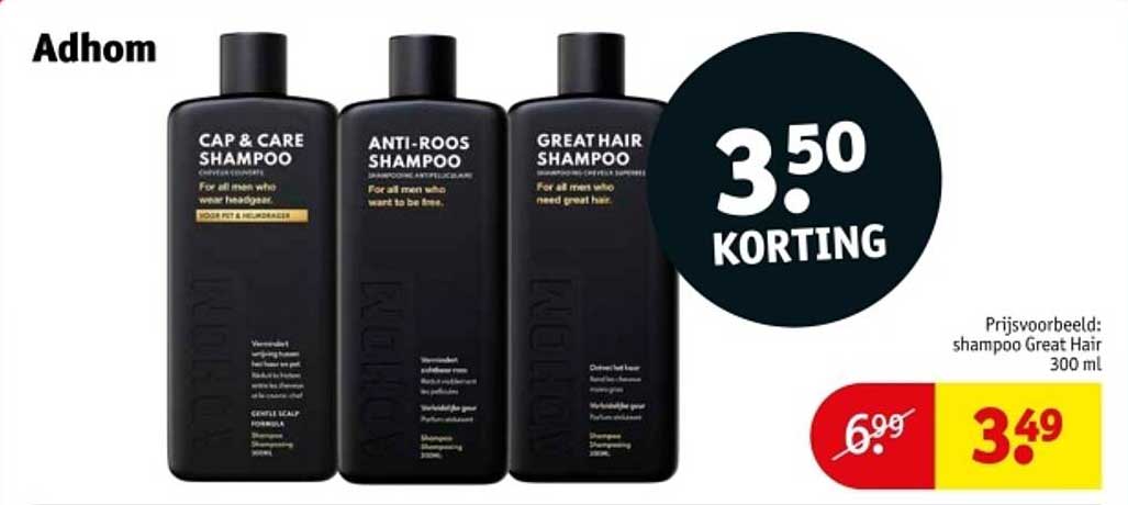 Adhom Great Hair Shampoo 300 Ml aanbieding bij Kruidvat