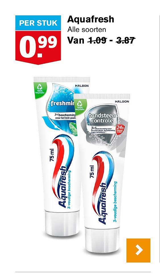 Aquafresh aanbieding bij Hoogvliet