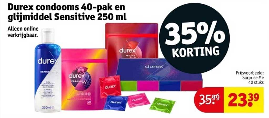 Durex Condooms 40-Pak En Glijmiddel Sensitive 250 Ml aanbieding bij ...