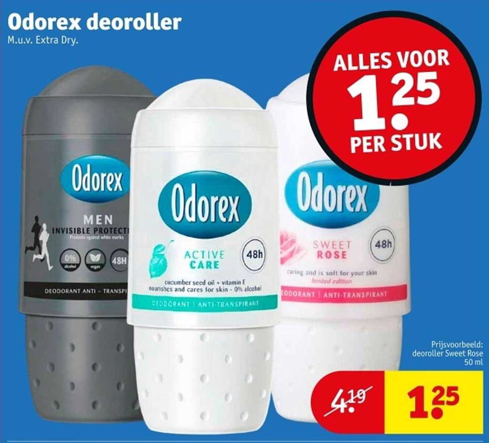 Odorex Deoroller M.u.v. Extra Dry. Aanbieding bij Kruidvat - FolderFeest.nl