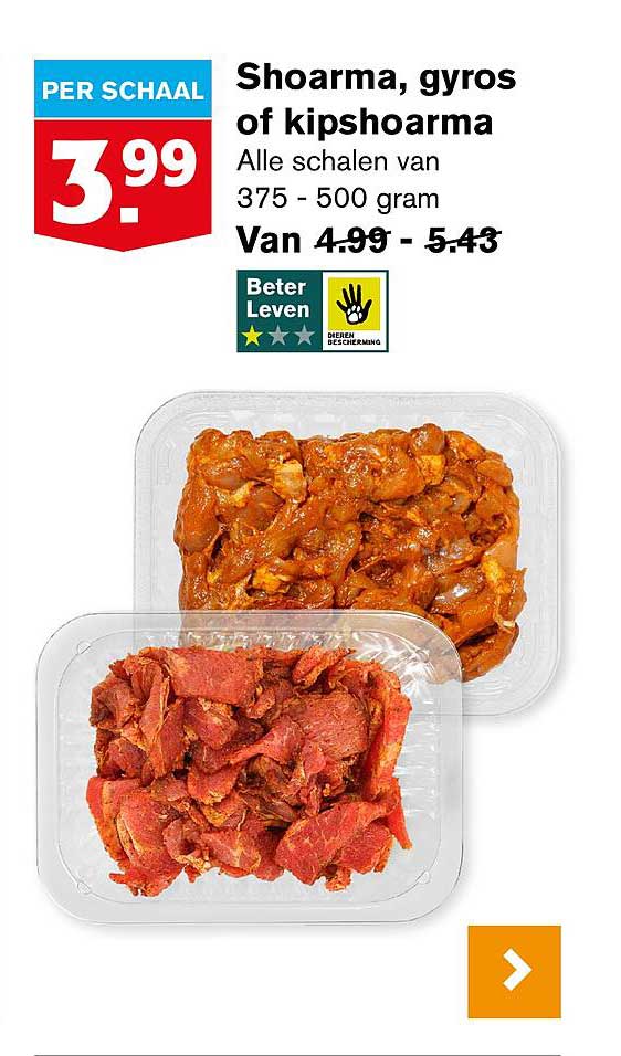 Shoarma, Gyros Of Kipshoarma aanbieding bij Hoogvliet