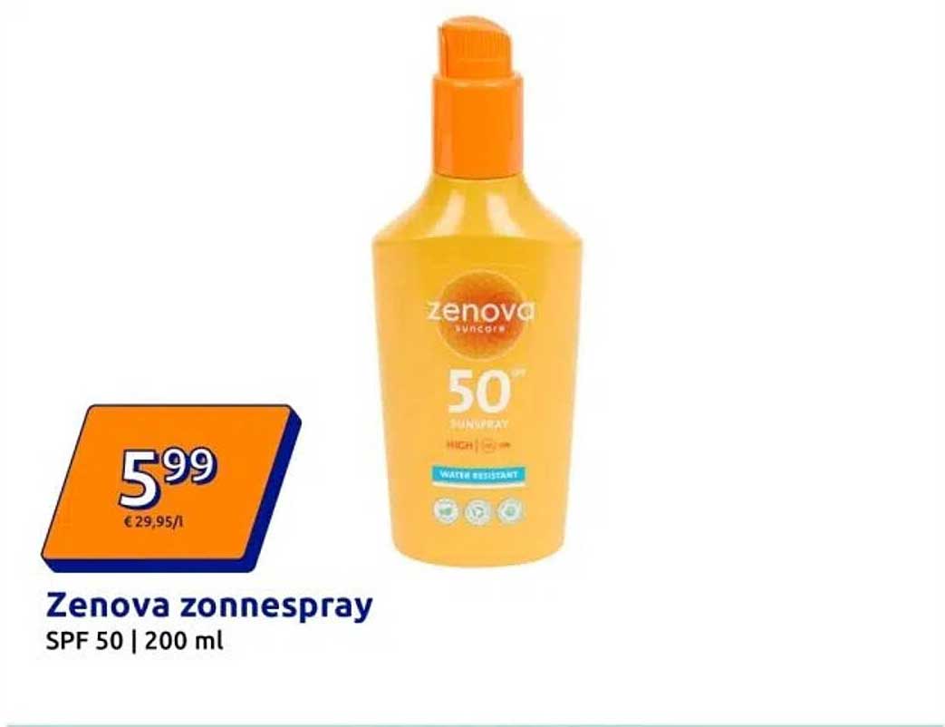 Zenova Zonnespray Spf 50 | 200 Ml aanbieding bij Action