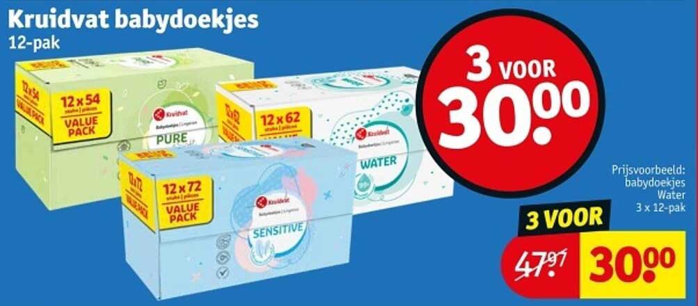 Kruidvat Babydoekjes 12-Pak 3 Voor 30.00 Aanbieding bij Kruidvat ...