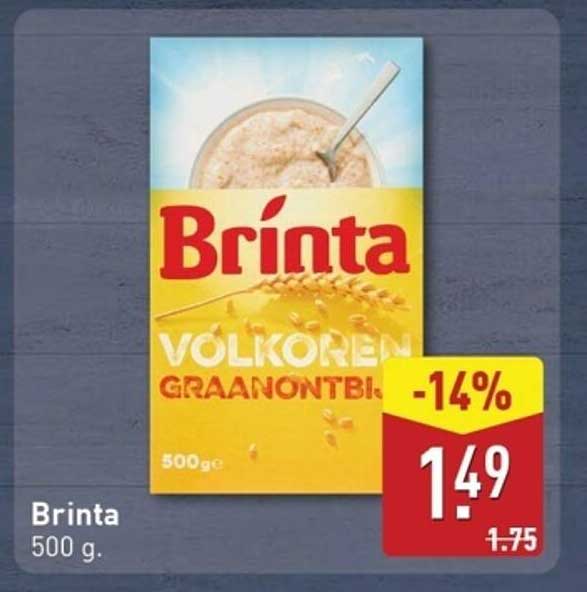 Brinta Volkorengraanontbijt 500 G Aanbieding bij ALDI - FolderFeest.nl