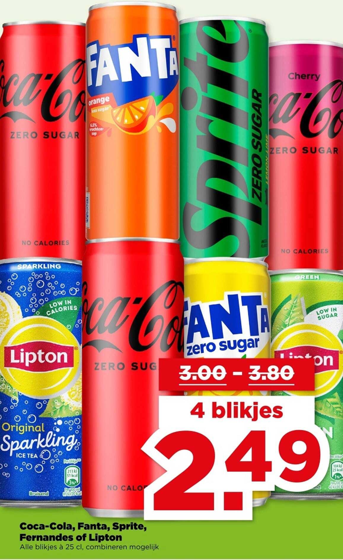 Coca-Cola, Fanta, Sprite, Fernandes Of Lipton Aanbieding bij PLUS ...