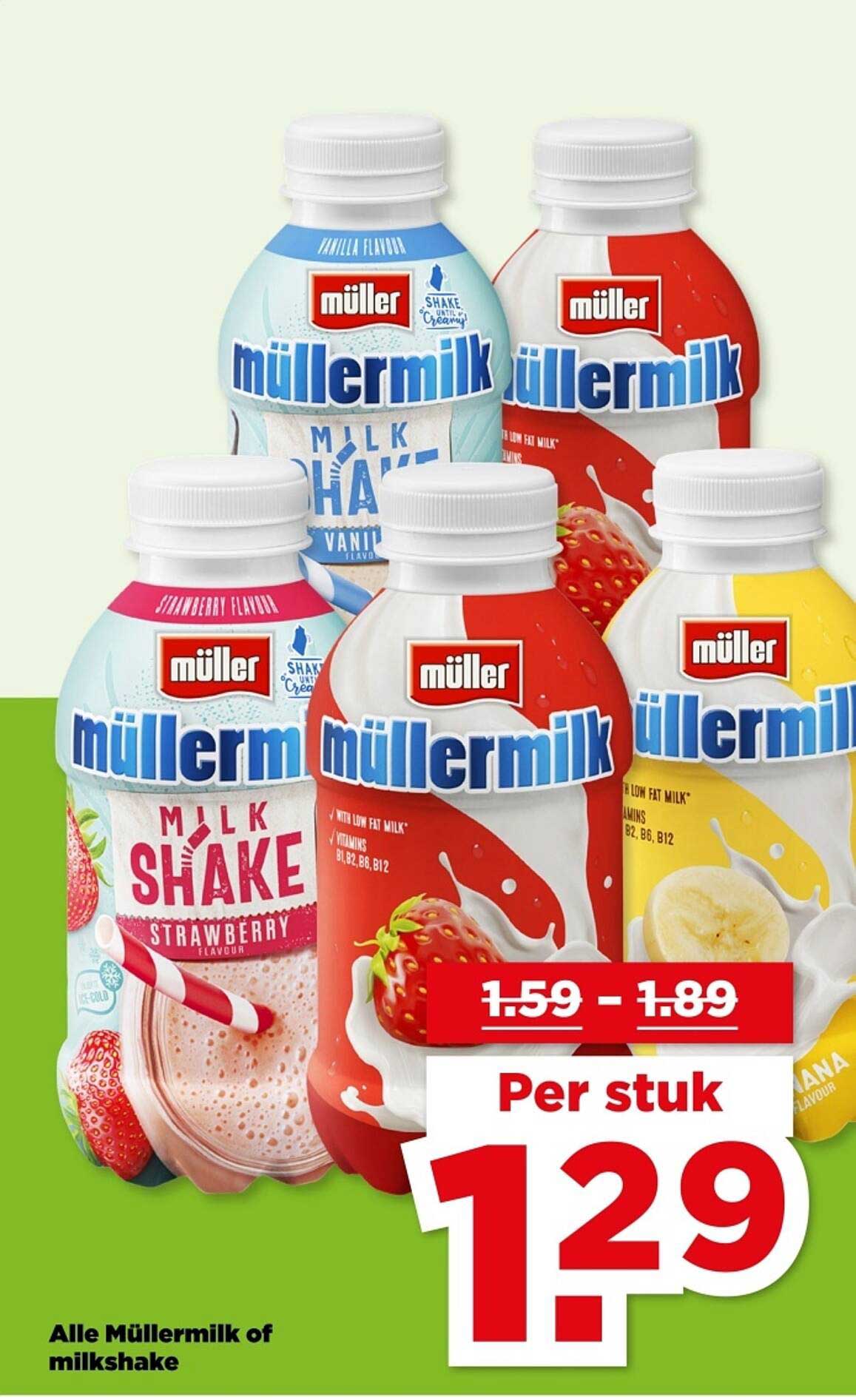 Müllermilk Milk Shake Aanbieding bij PLUS - FolderFeest.nl
