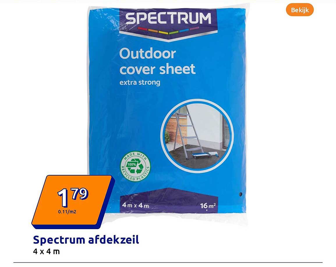 Spectrum Afdekzeil 4 X 4 M Aanbieding bij Action - FolderFeest.nl