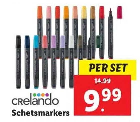 Crelando Schetsmarkers aanbieding bij Lidl